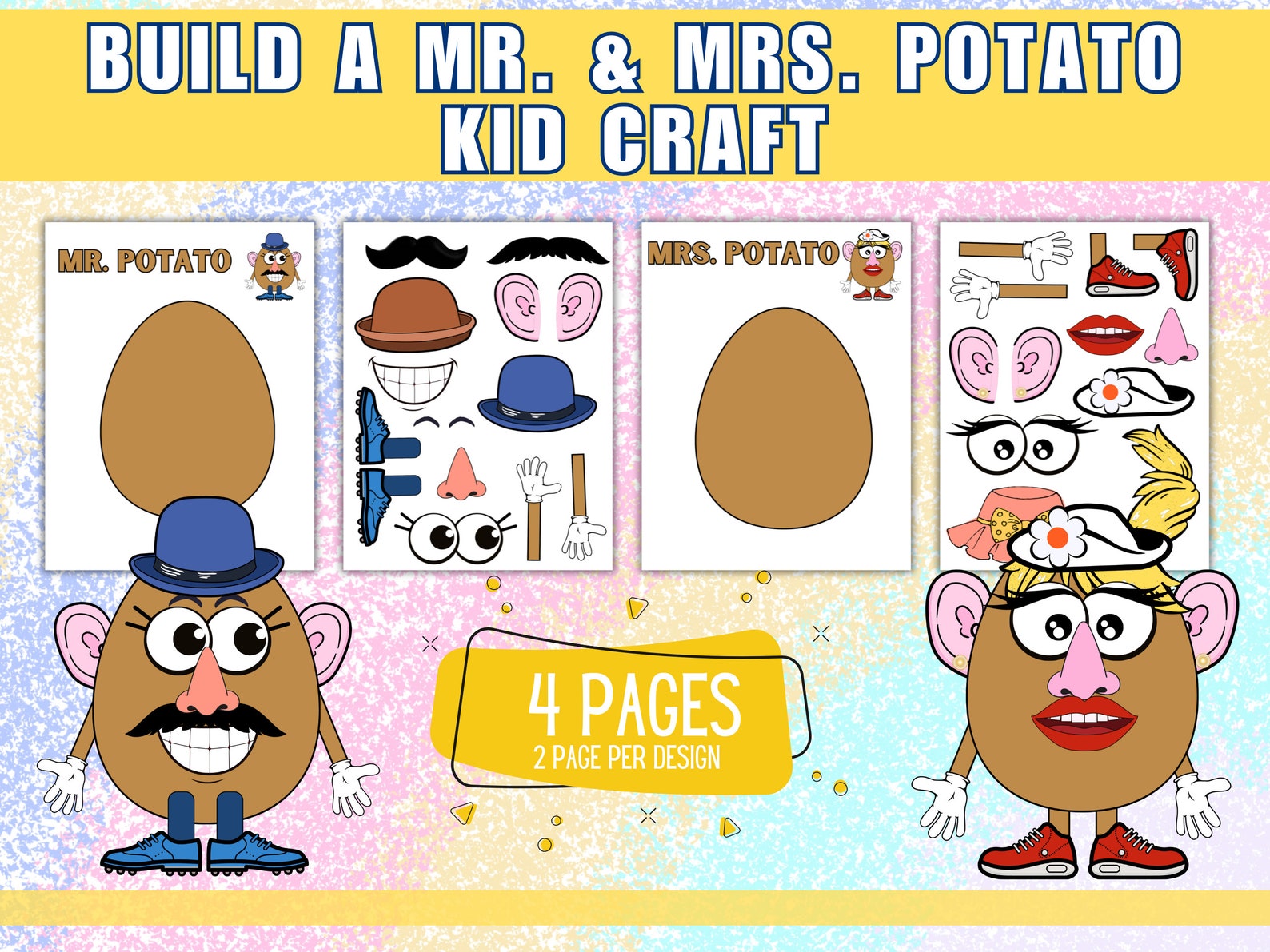 Build a Mr. and Mrs. Potato Head Craft - Etsy