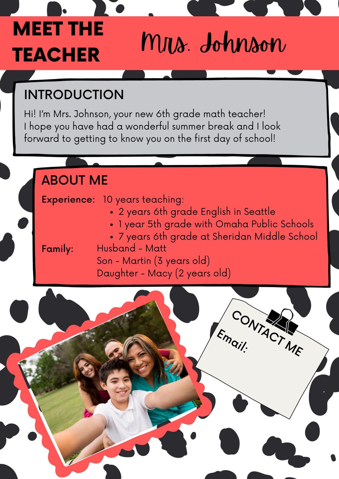 Meet the Teacher Editable Template, All About Teacher, Back to School ...