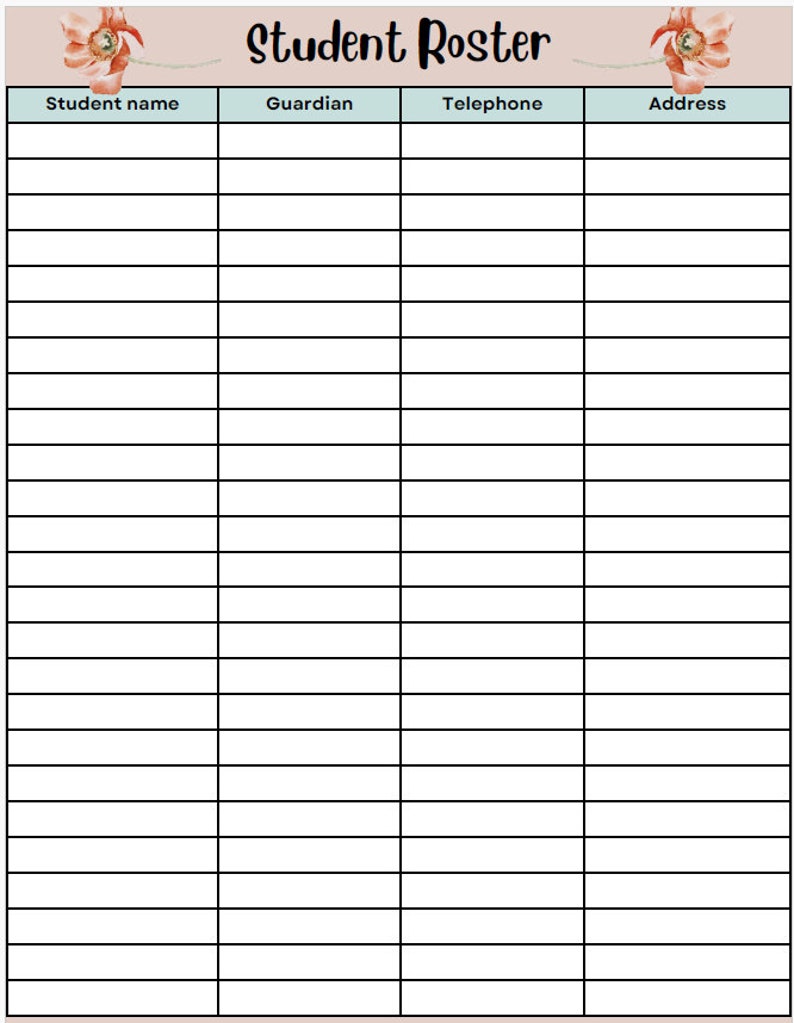 Floral Teacher Gradebook-digital and Editable Download - Etsy