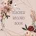 Floral Teacher Gradebook-digital and Editable Download - Etsy