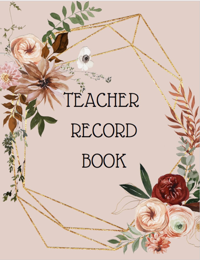 Floral Teacher Gradebook-digital and Editable Download - Etsy