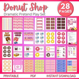 Donut Shop Dramatic Pretend Play Printable Set - Etsy