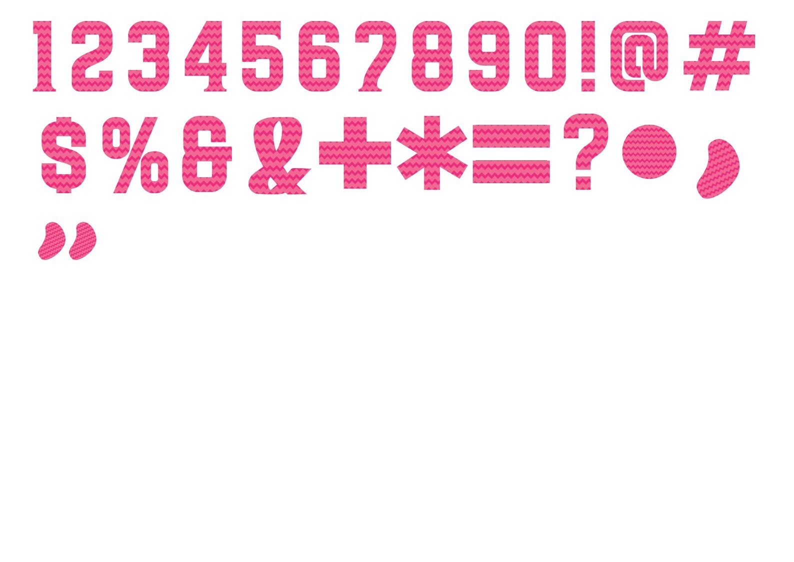 Pink Chevron Bulletin Board Letters, Font A-Z Bulletin Board Letters ...