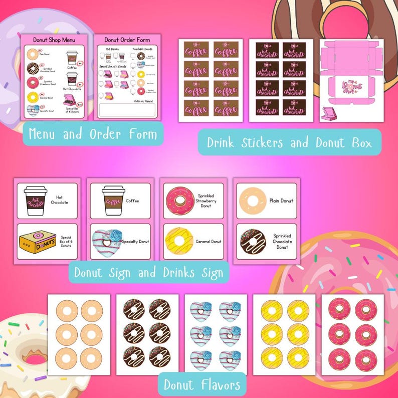 Donut Shop Dramatic Pretend Play Printable Set - Etsy
