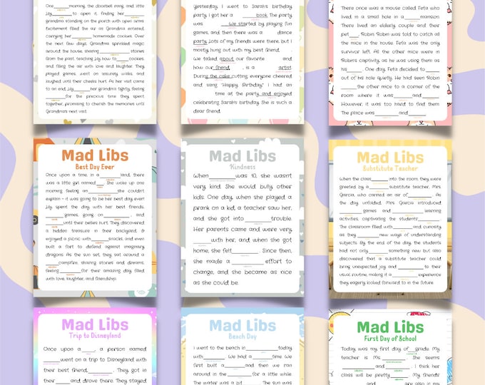 Camping Mad Libs | Printable Fill in the Blank | Party Game | Kid's Mad ...