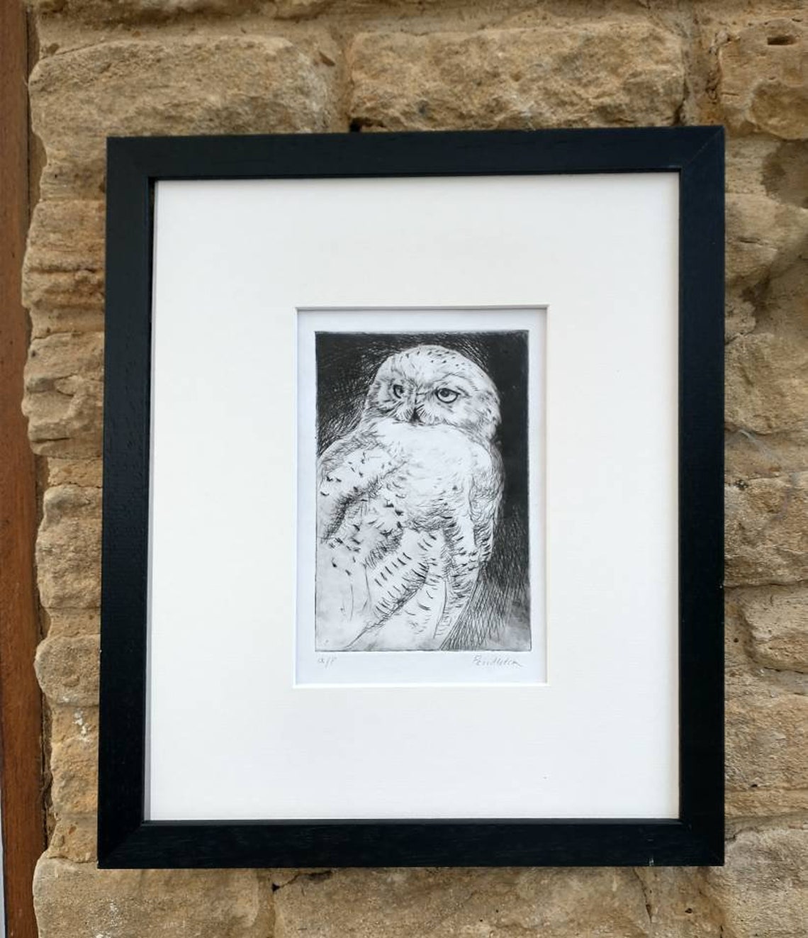 Snowy Owl Drypoint, Owl, Hedwig, Etching, Drypoint, Limited Edition ...
