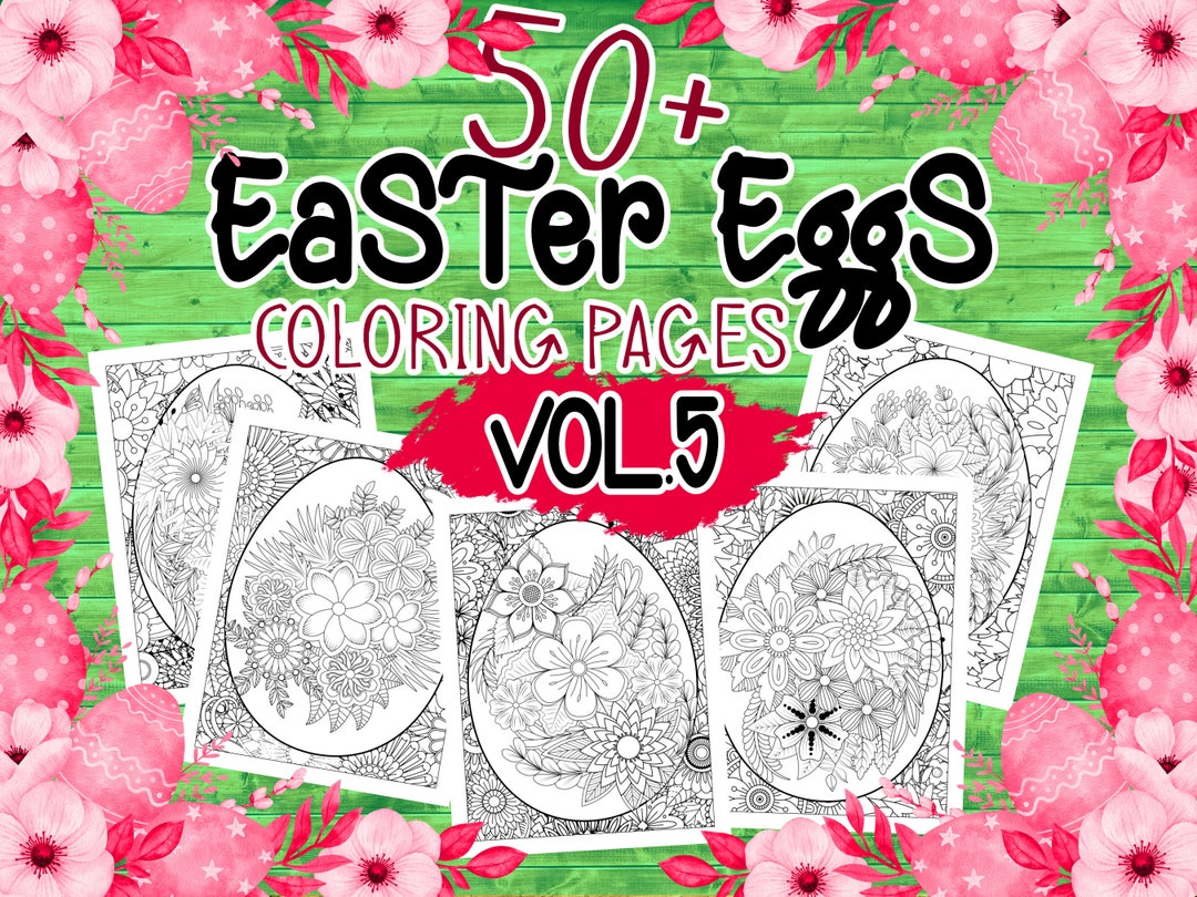 Easter Eggs Coloring Pages Vol. 5 - Etsy