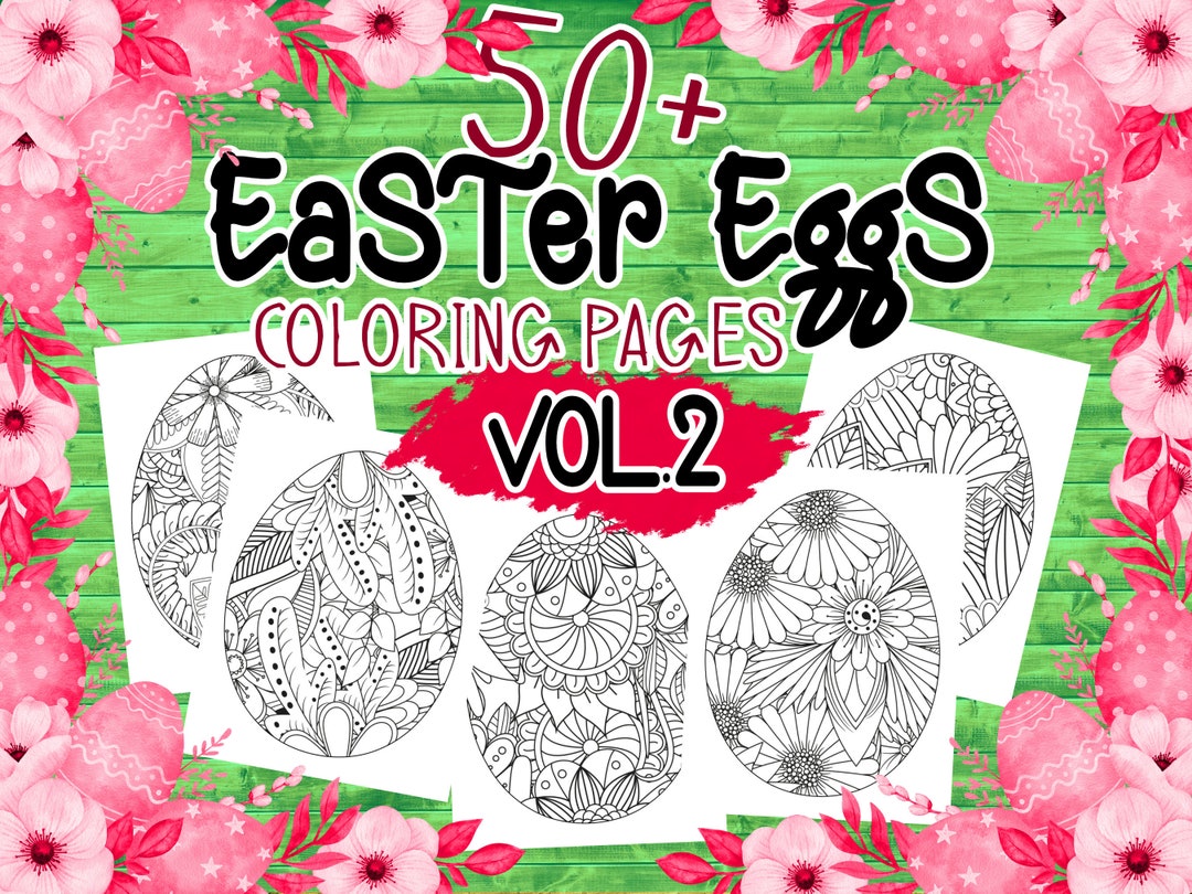 Easter Eggs Coloring Pages Vol. 2 - Etsy