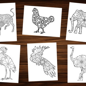 Animal Mandala Coloring Book - Printable PDF - Etsy