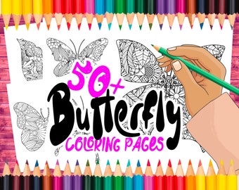 Butterfly Garden Party Coloring Book, Insect Coloring Pages, Floral ...