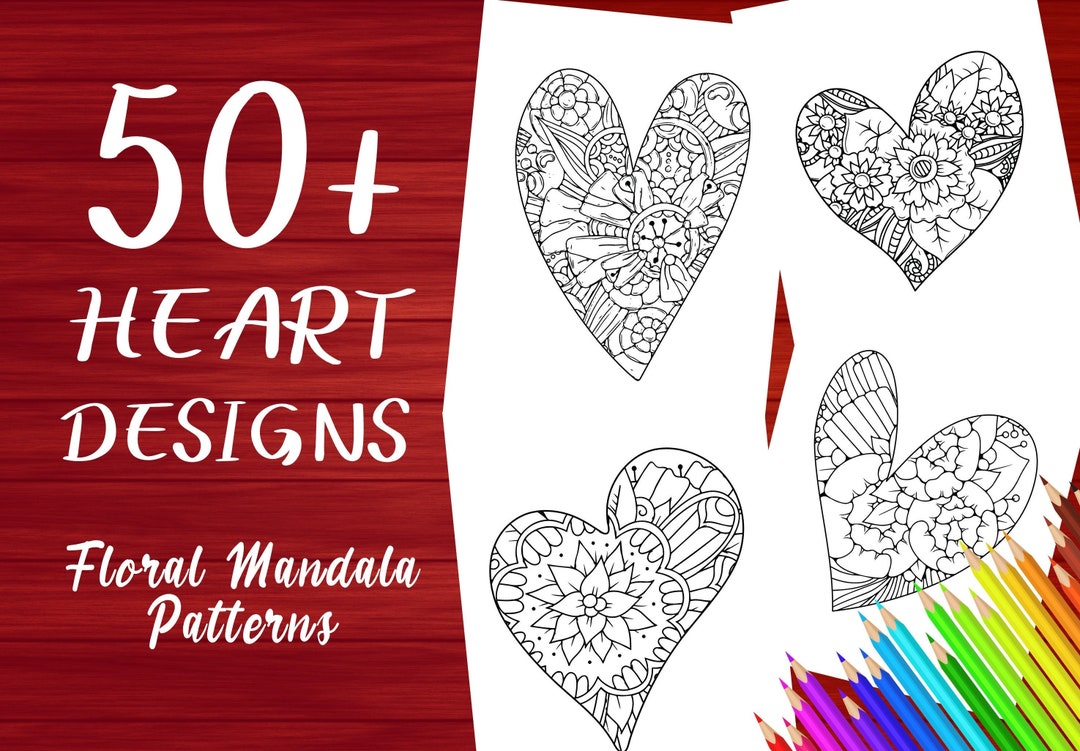 Heart Coloring Book - Printable PDF - Etsy