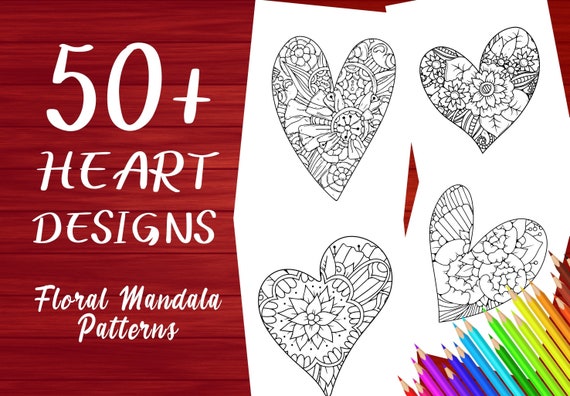 Heart Coloring Book Printable PDF - Etsy