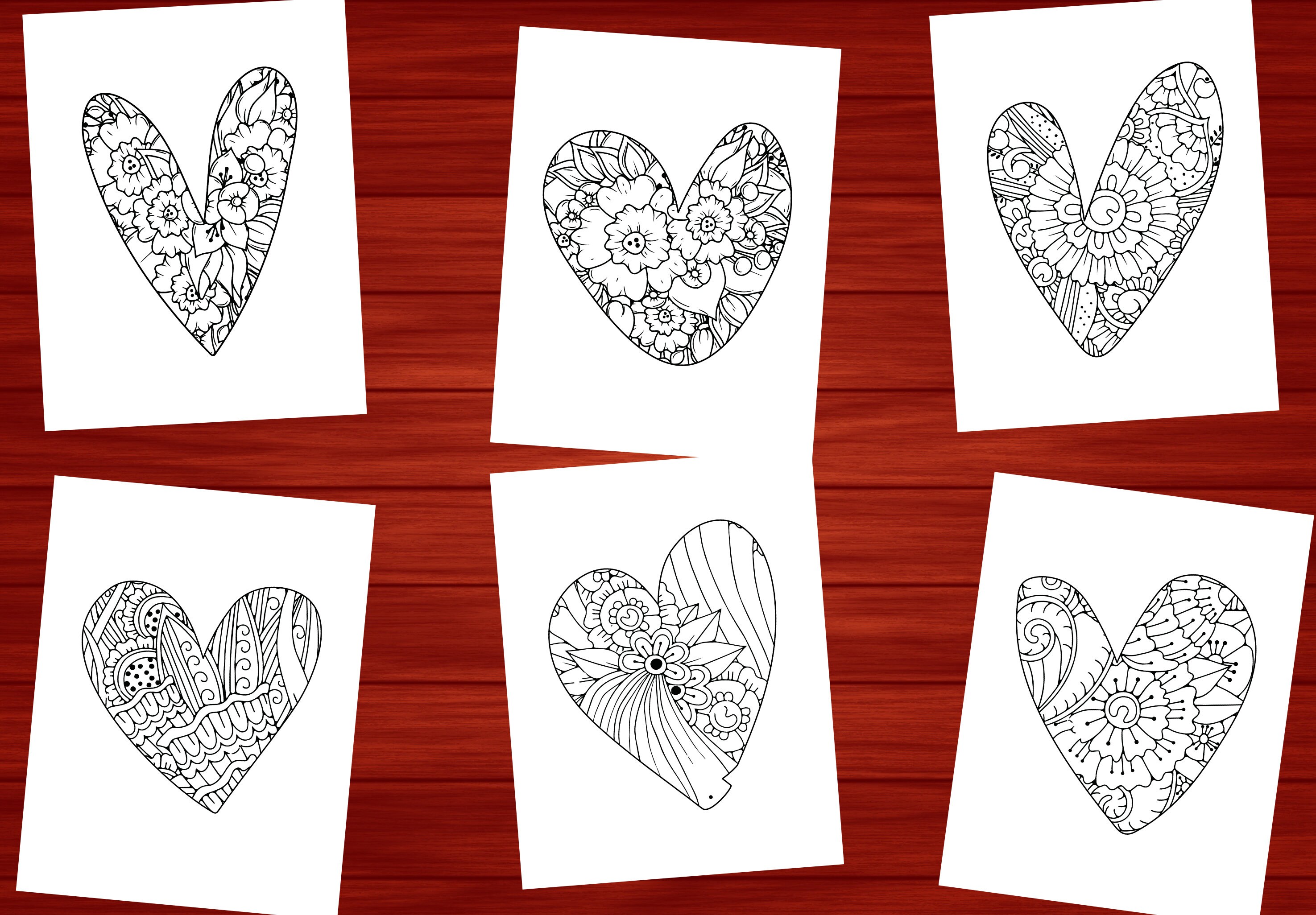 Heart Coloring Book - Printable PDF - Etsy
