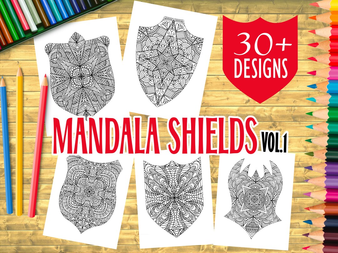 Mandala Shields: Coloring Pages for Inner Protection and Positivity - Etsy