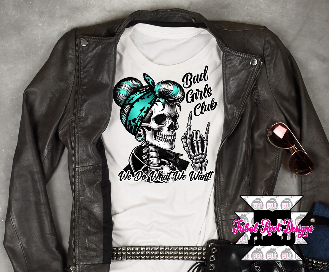Bad Girls Club Teal Skull Chick PNG - Etsy