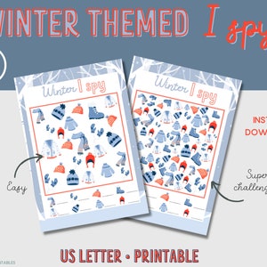 Winter I Spy Printable. 3 Activity Sheets. Easy to Super - Etsy