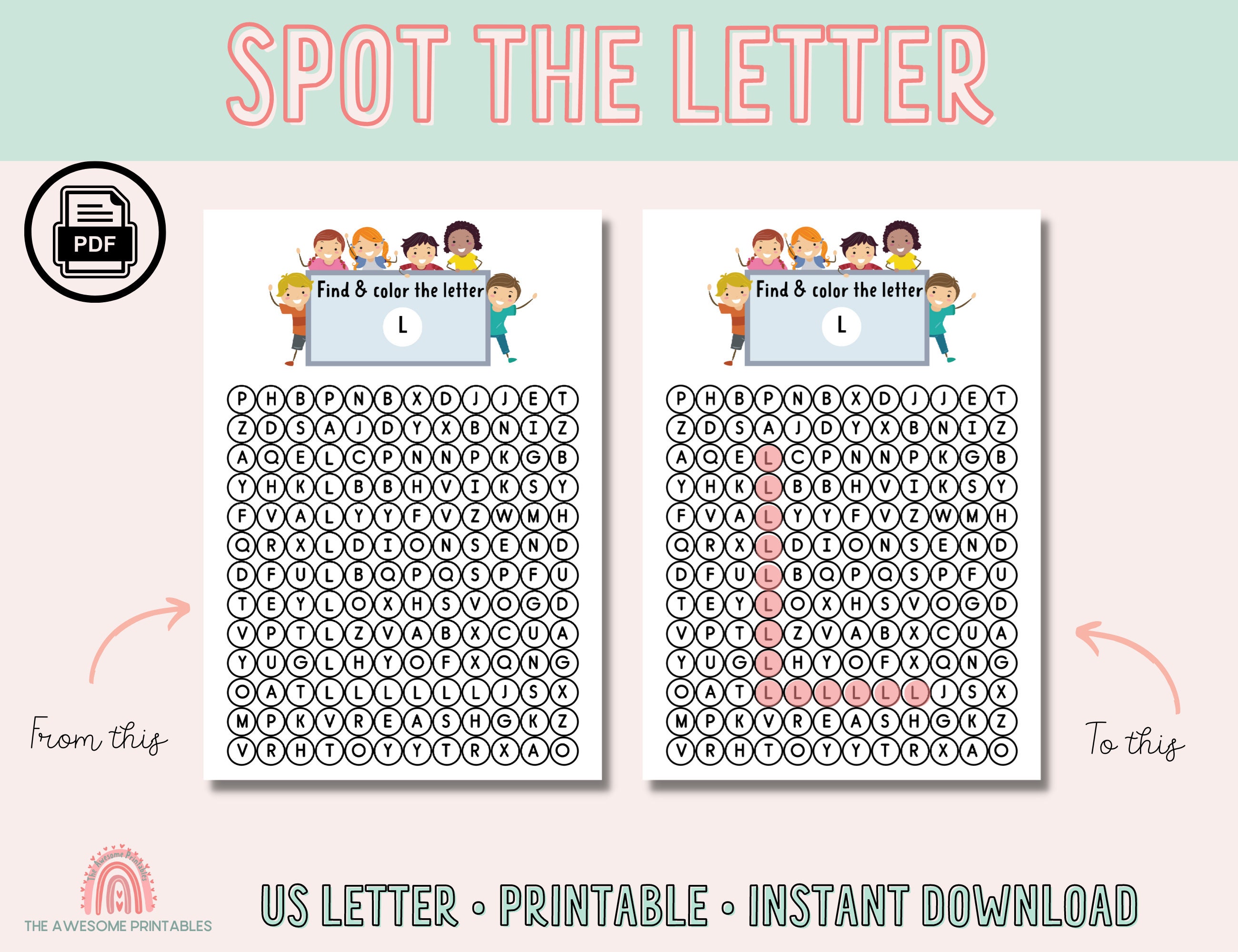 Spot the Letter With This Fun Alphabet Printable Activity 26 - Etsy