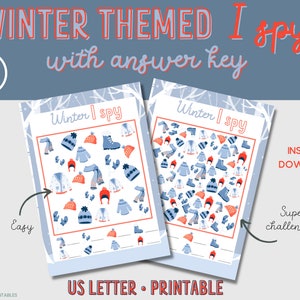 WINTER I Spy Printable. 3 Activity Sheets. Easy to Super Challenging ...