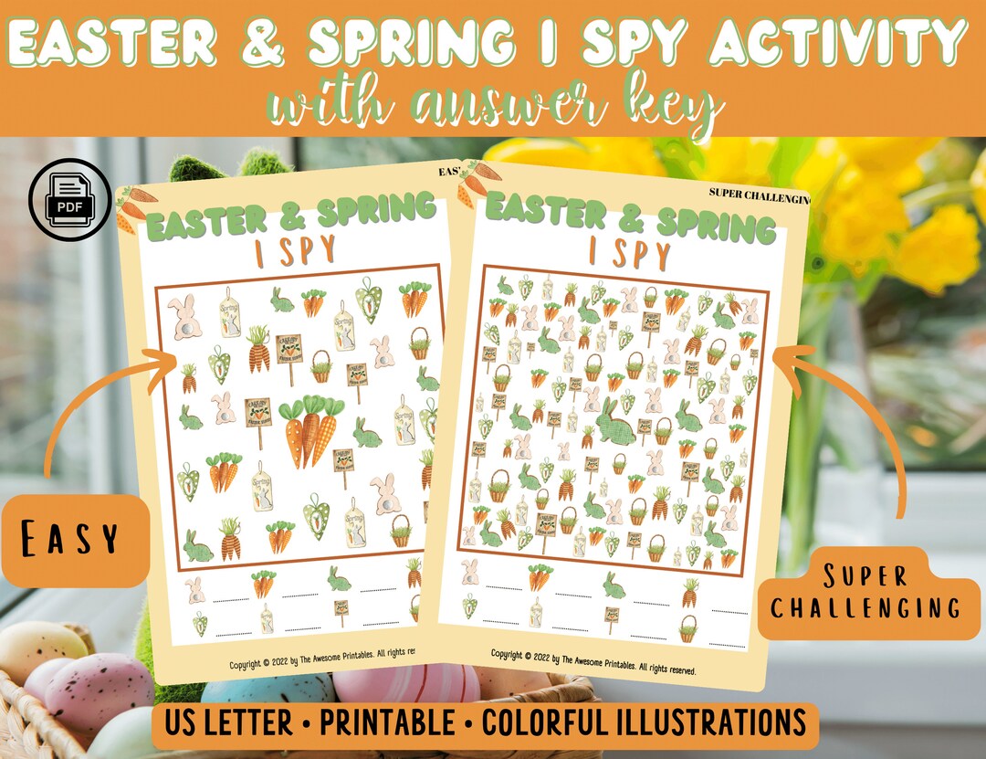 EASTER & SPRING I Spy Printable Activity for Kids - Etsy