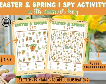 Easter I Spy Printable Activity Sheets, I Spy for Kids, I Spy Printable ...