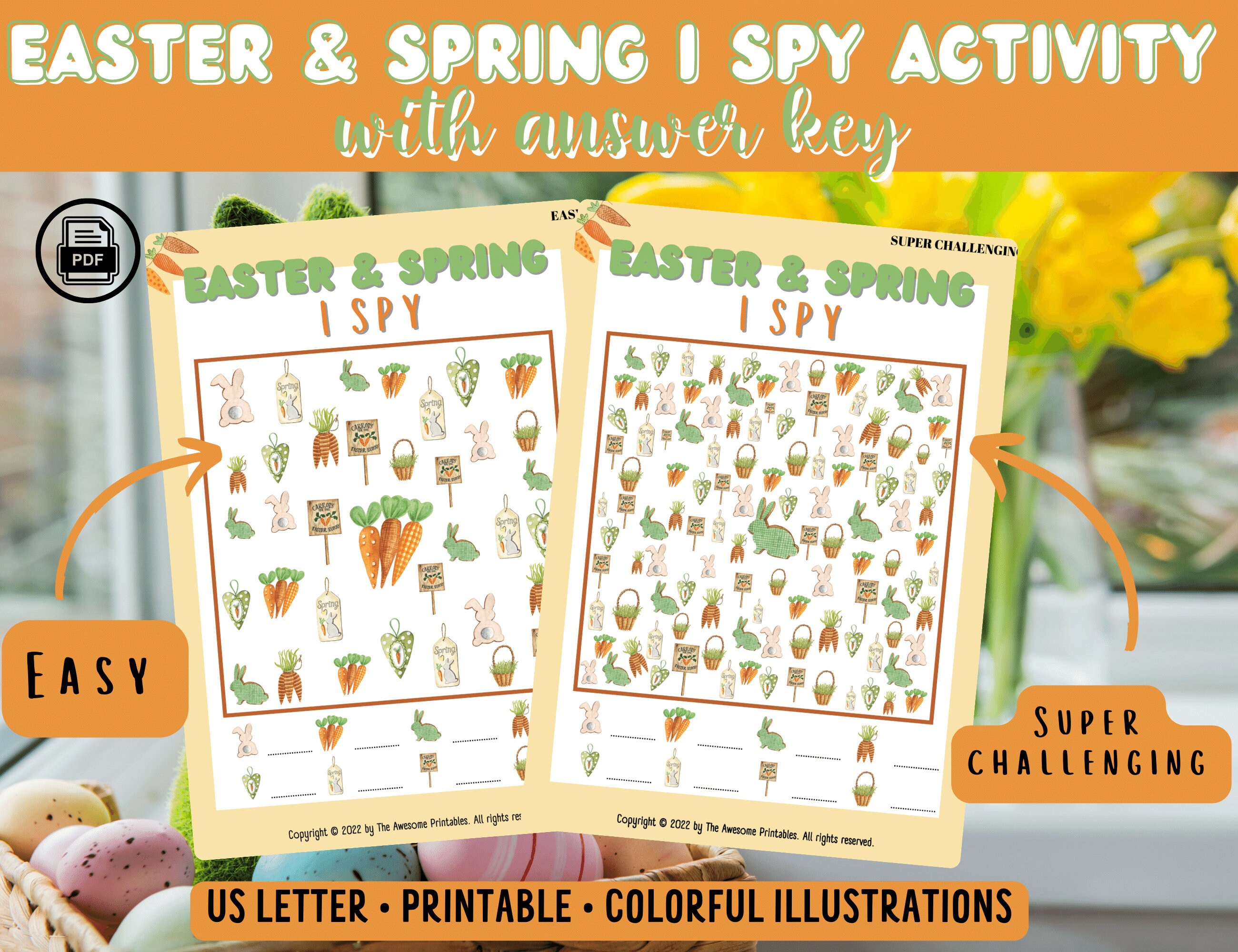 EASTER & SPRING I Spy Printable Activity for Kids - Etsy