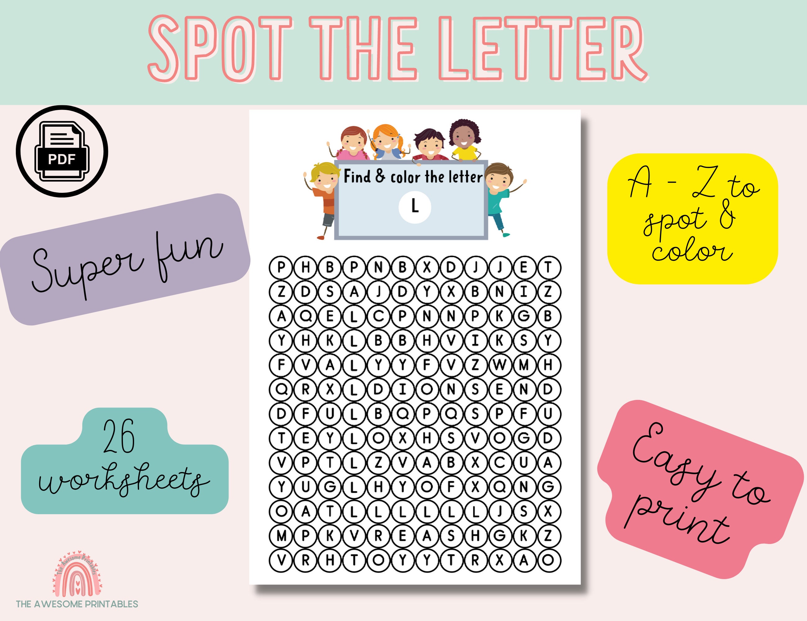 Spot the Letter With This Fun Alphabet Printable Activity 26 - Etsy