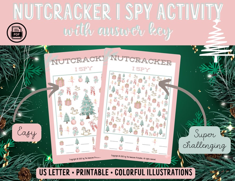 NUTCRACKER Themed I Spy Printable Activity for Kids - Etsy