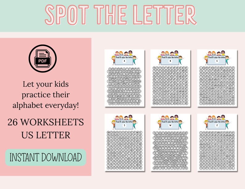 Spot the Letter With This Fun Alphabet Printable Activity 26 - Etsy