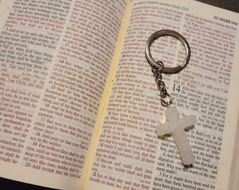 Pink Cross Keychain - Etsy