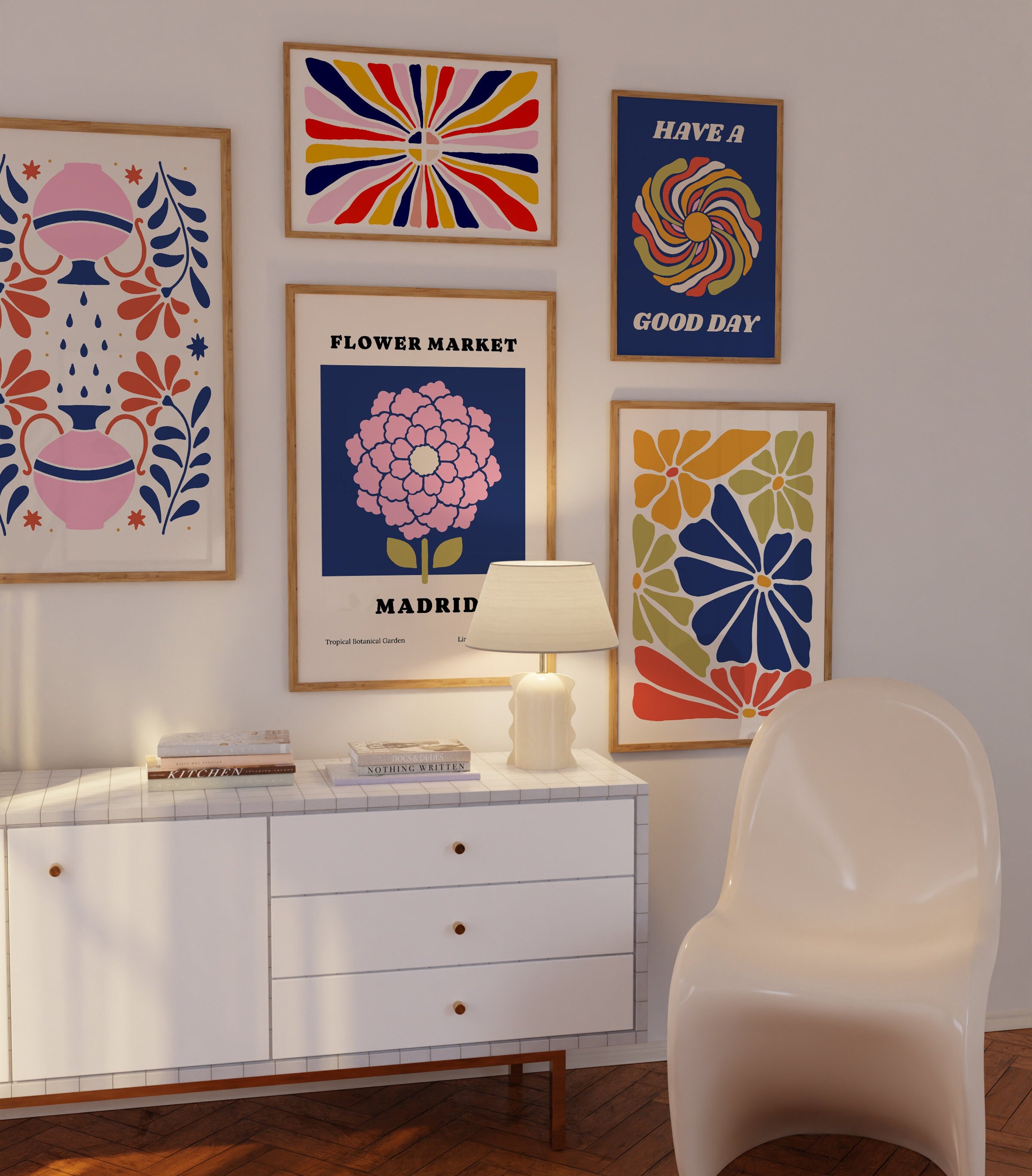 Retro Groovy Wall Art Set of 20 Groovy Flowers Gallery - Etsy