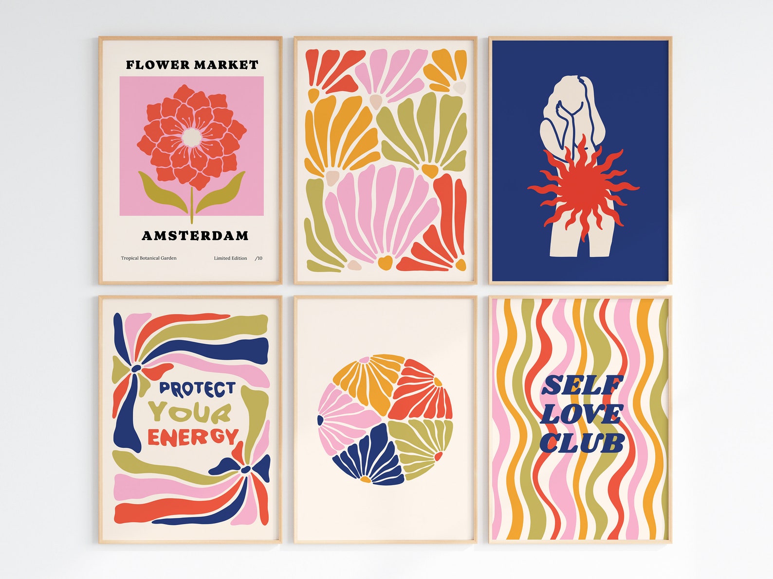 Retro Groovy Wall Art Set of 20 Groovy Flowers Gallery - Etsy