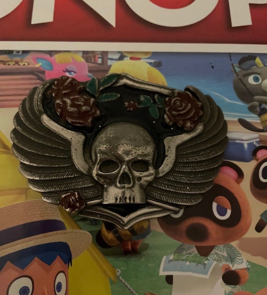 Skull and Roses Belt Buckle - Etsy