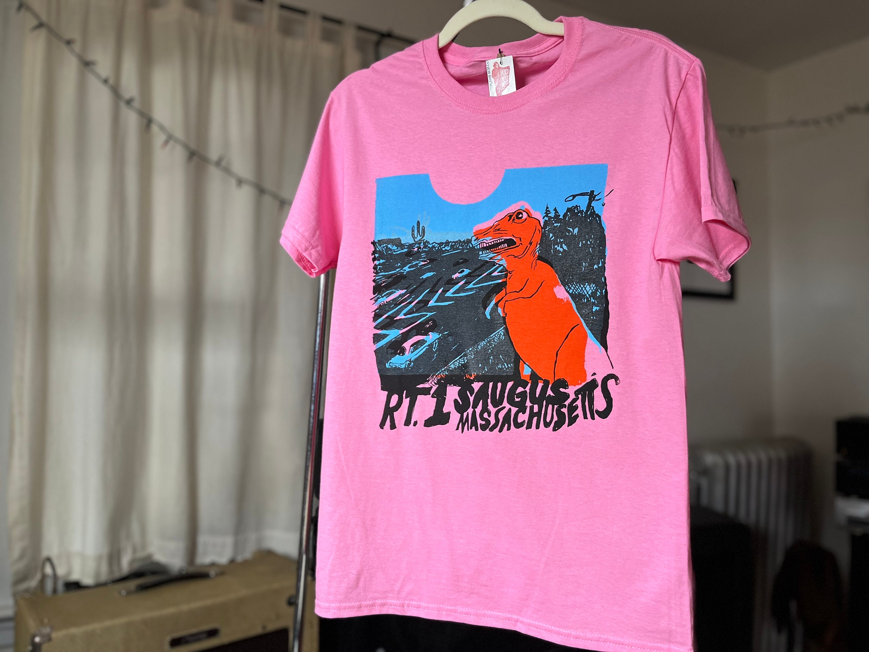 Route 1 Saugus Mass Dinosaur Retro Inspired Organic Cotton T Shirt ...