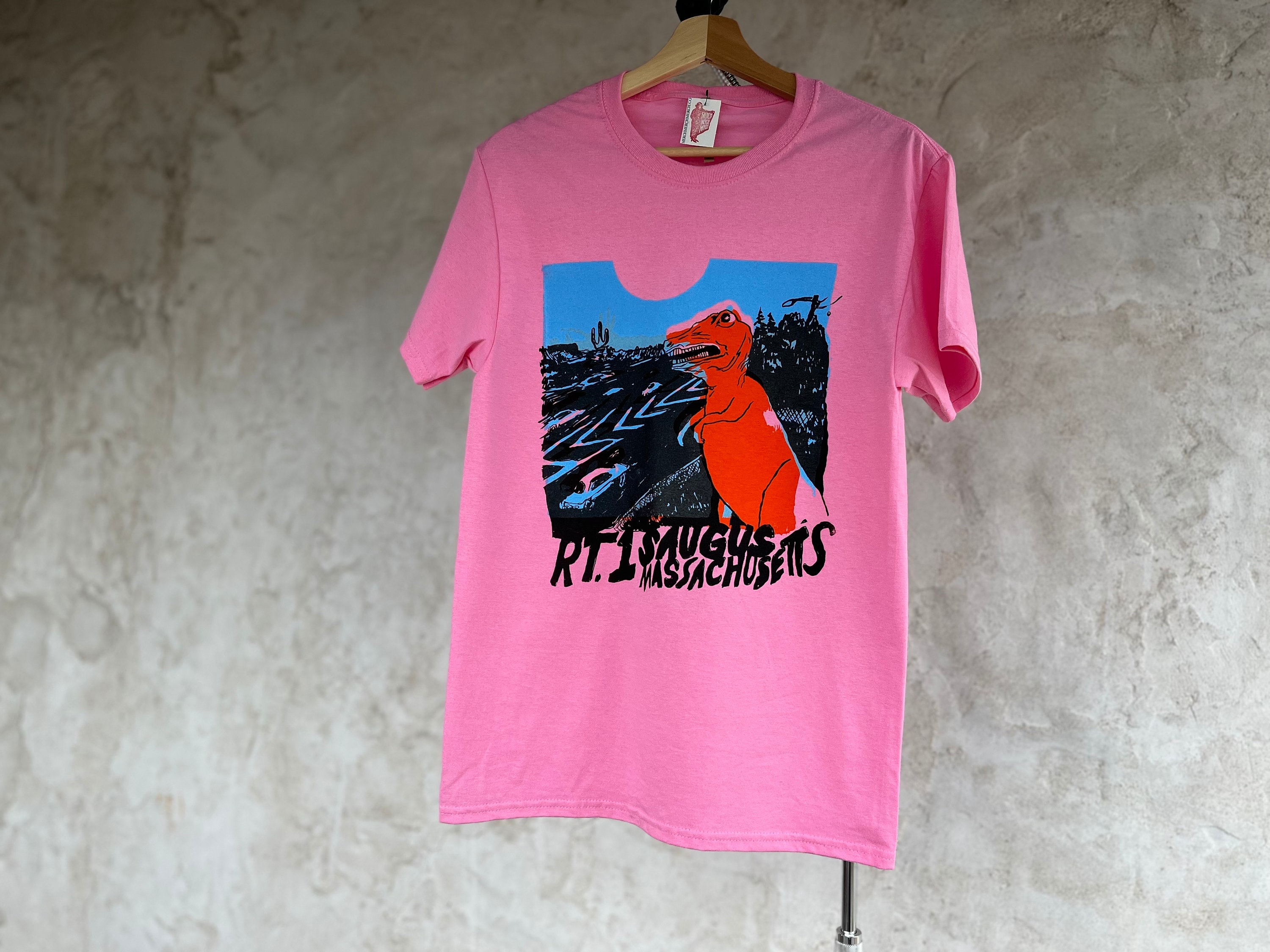 Route 1 Saugus Mass Dinosaur Retro Inspired Organic Cotton T Shirt ...