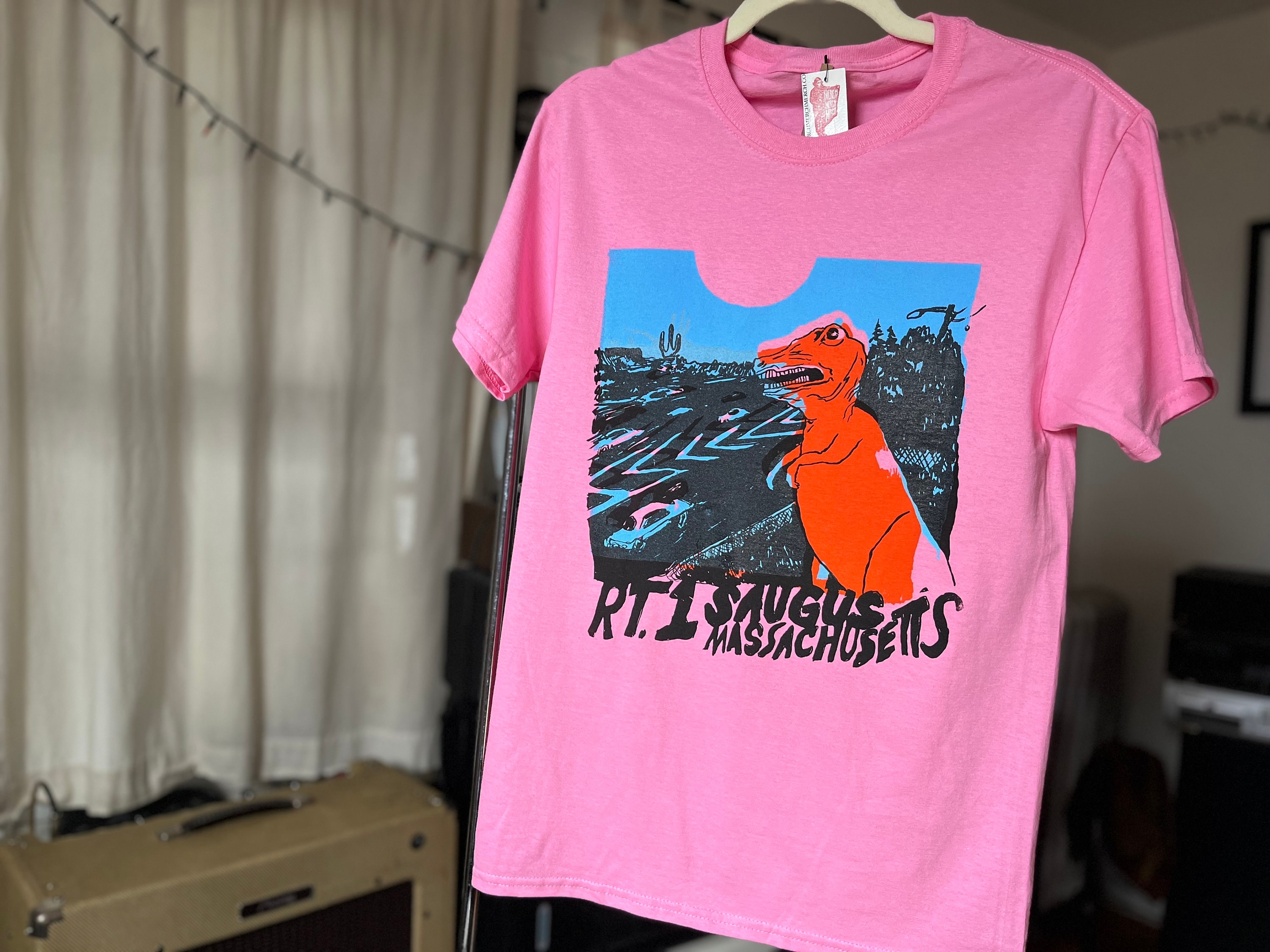 Route 1 Saugus Mass Dinosaur Retro Inspired Organic Cotton T Shirt ...