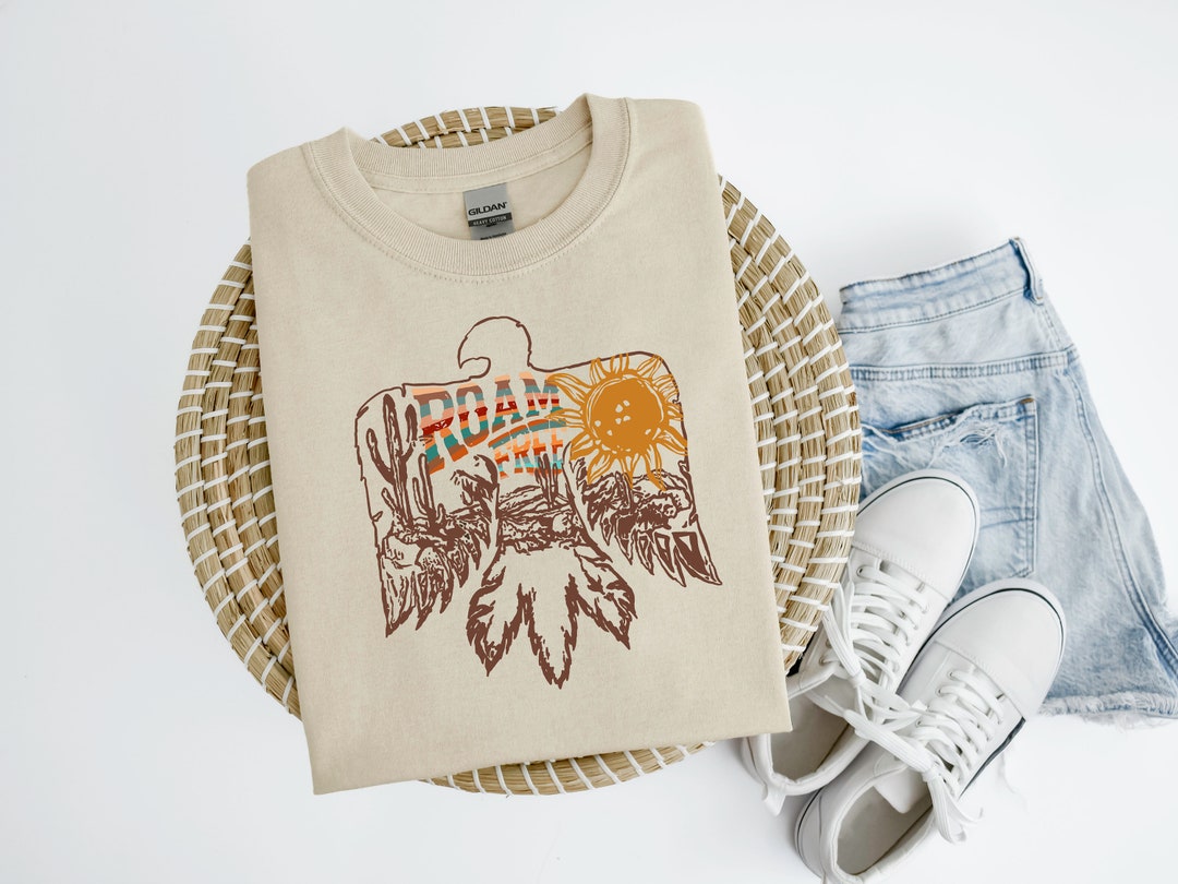 Thunderbird Shirt, Western Shirt, Cowgirl Tee, Boho, Retro Shirt, Vintage Shirt, Desert, Hippie ...