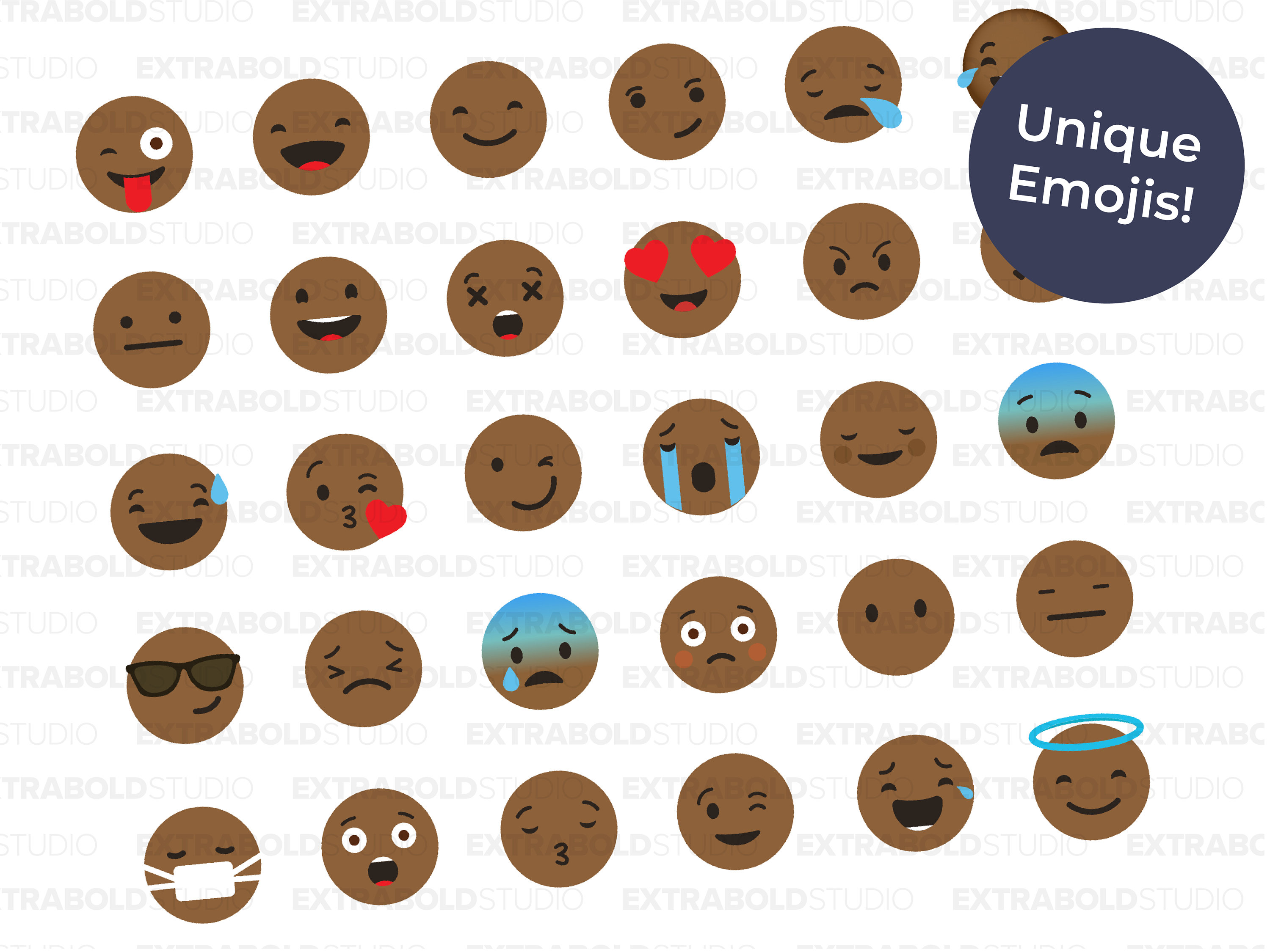 Black Emojis SVG PNG Jpg EPS. 30 Individual Emojis. Cricut Stickers ...
