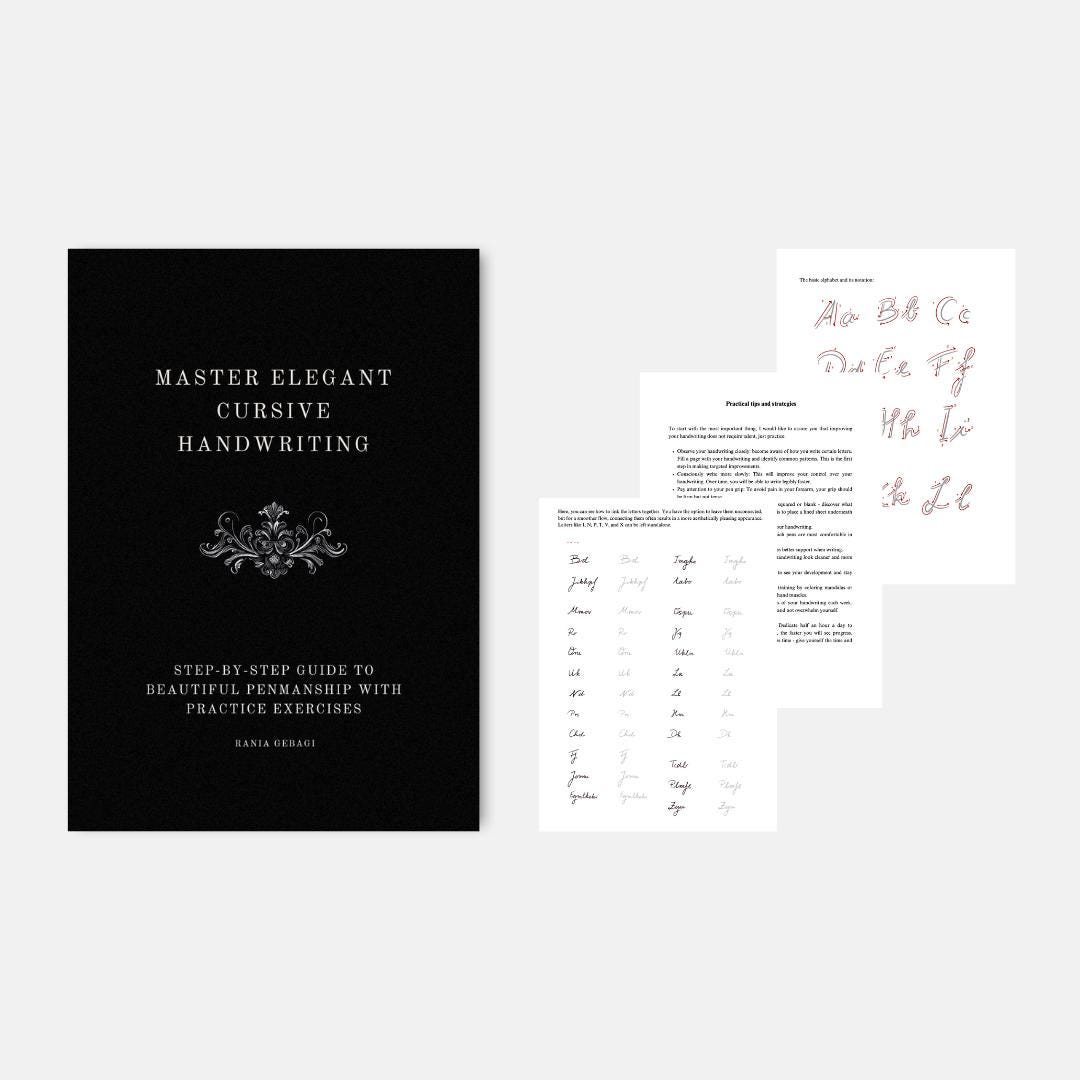 Elegant Handwriting Practice Workbook Part 1 | Cursive Calligraphy ...