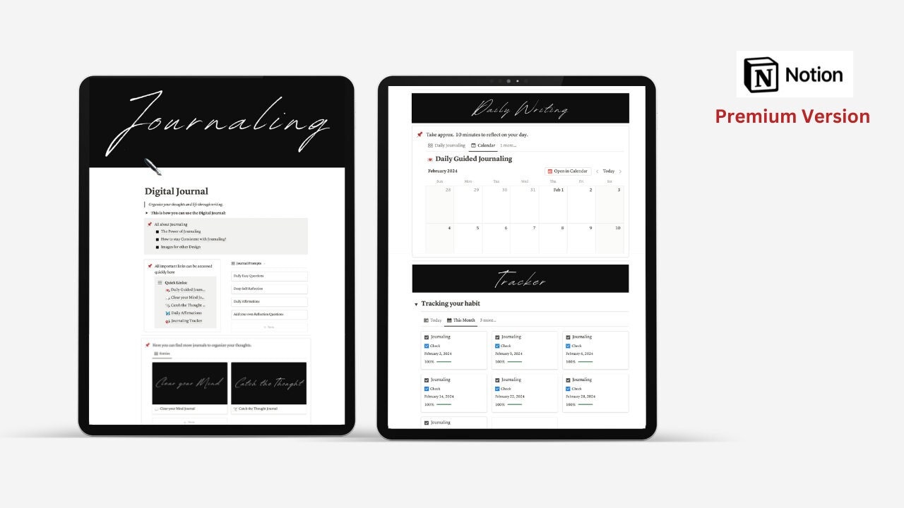 Notion Journal Template | Self-reflection + Mental Clarity | Daily ...