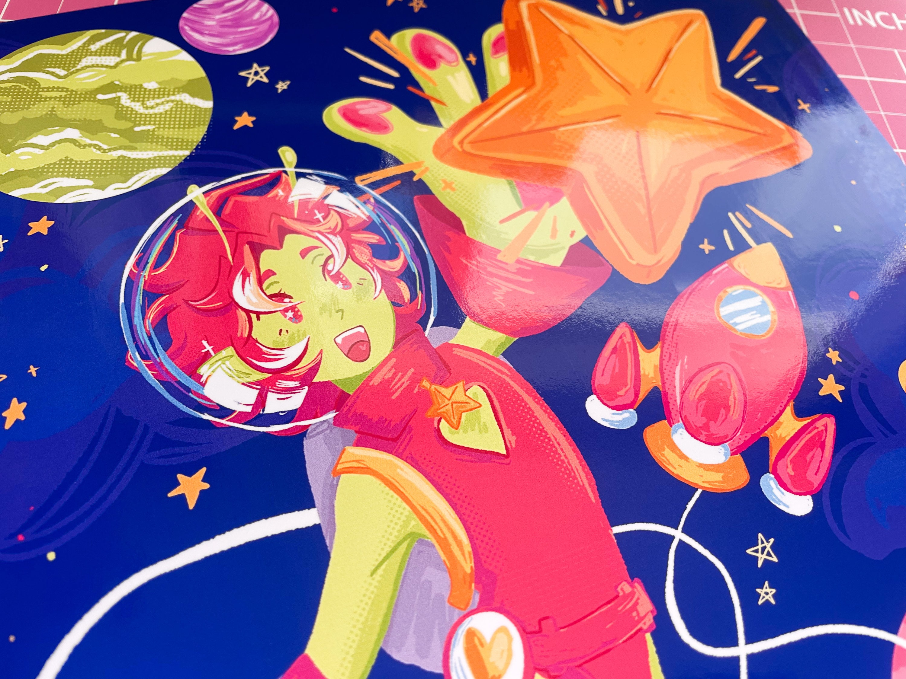 Starchaser Alien Cutecore Colourful Vibrant Art Print Poster - Etsy