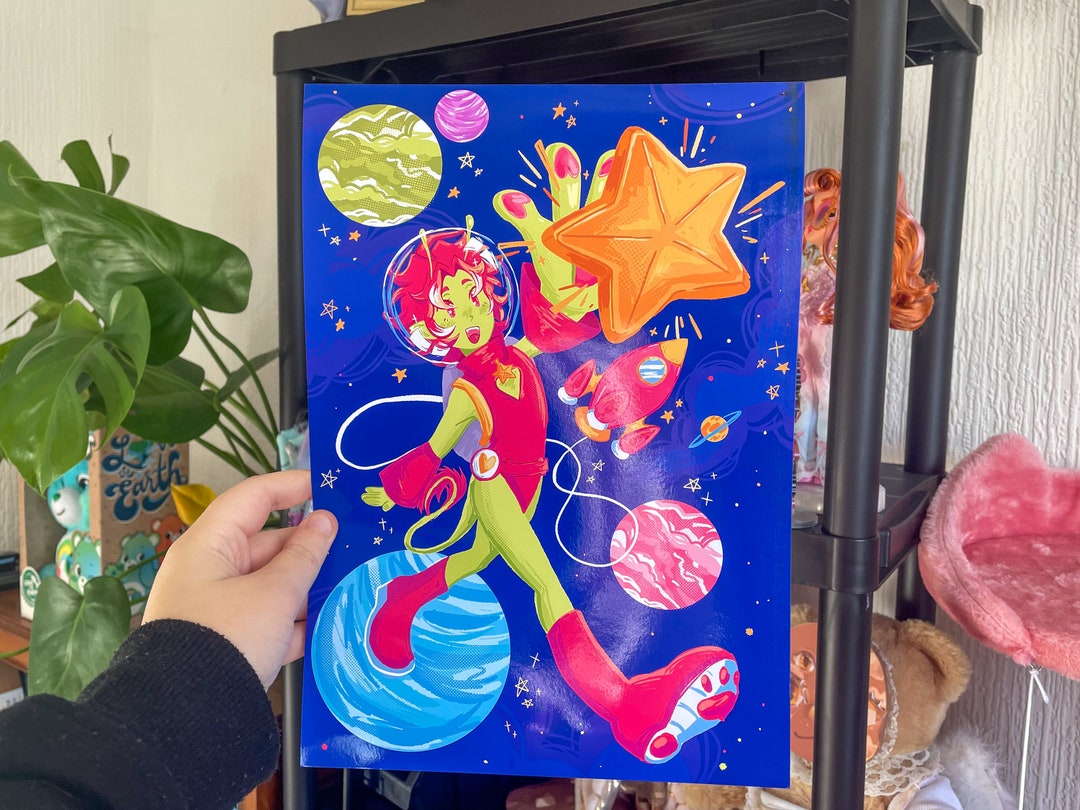 Starchaser Alien Cutecore Colourful Vibrant Art Print Poster - Etsy