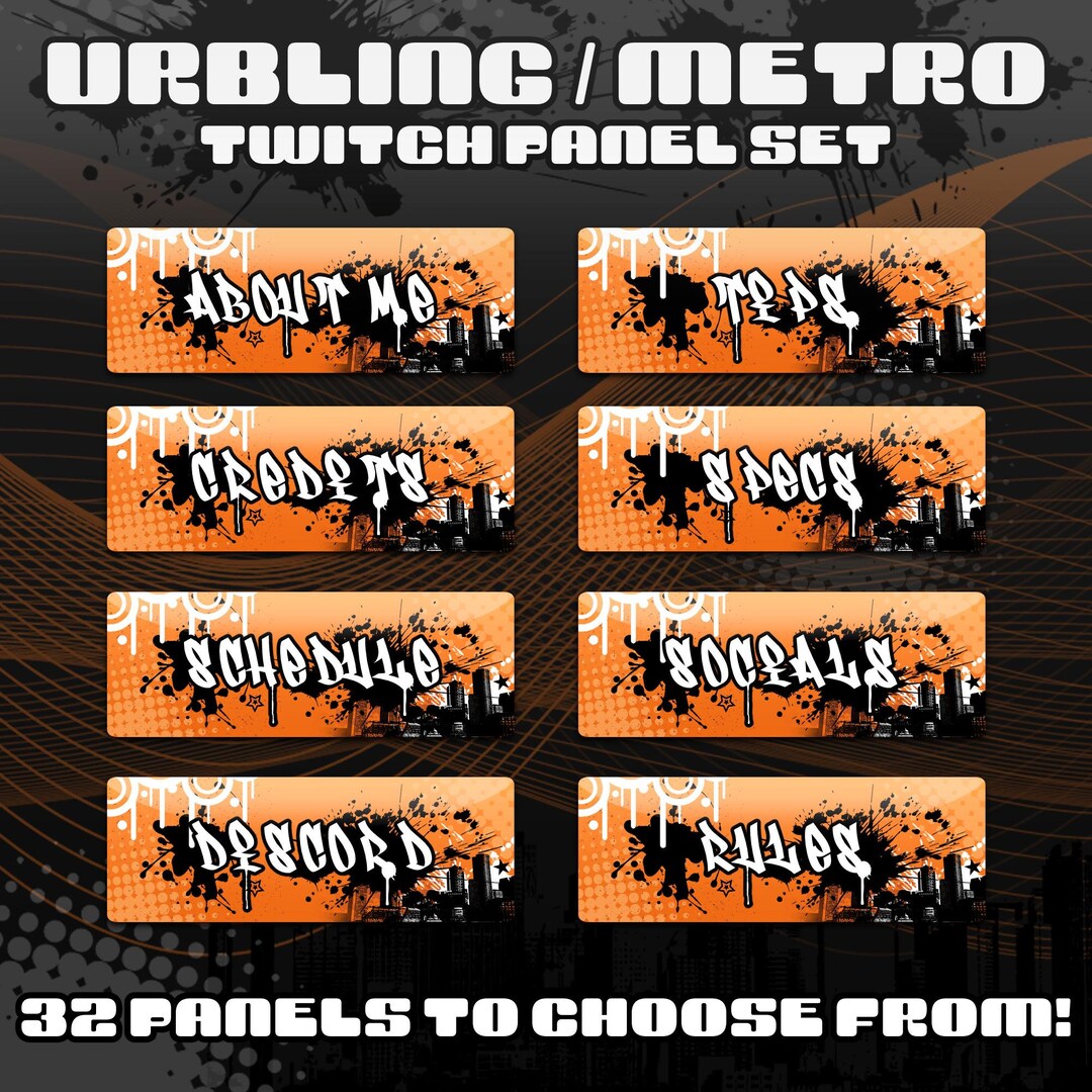 Frutiger Metro / Urbling Twitch Panel Set Y2K Early 2000's Skater ...