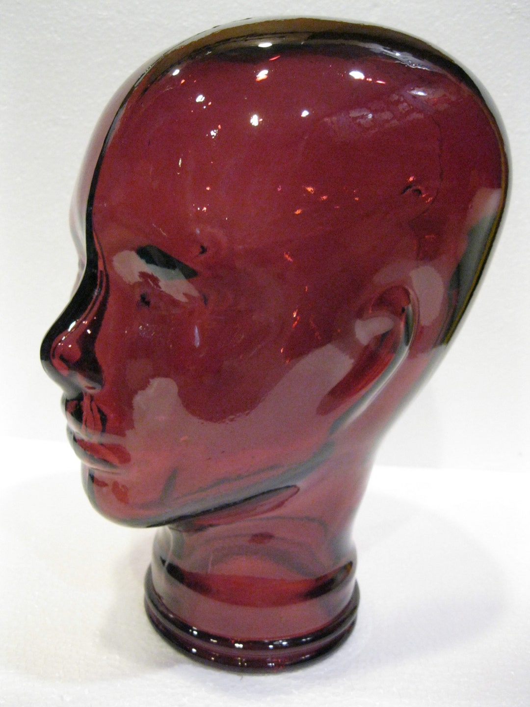 Glass HEAD, GARNET (color), Life Size Mannequin Head. Great for Room ...