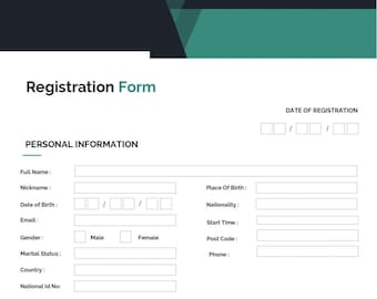 Registration Template | Etsy