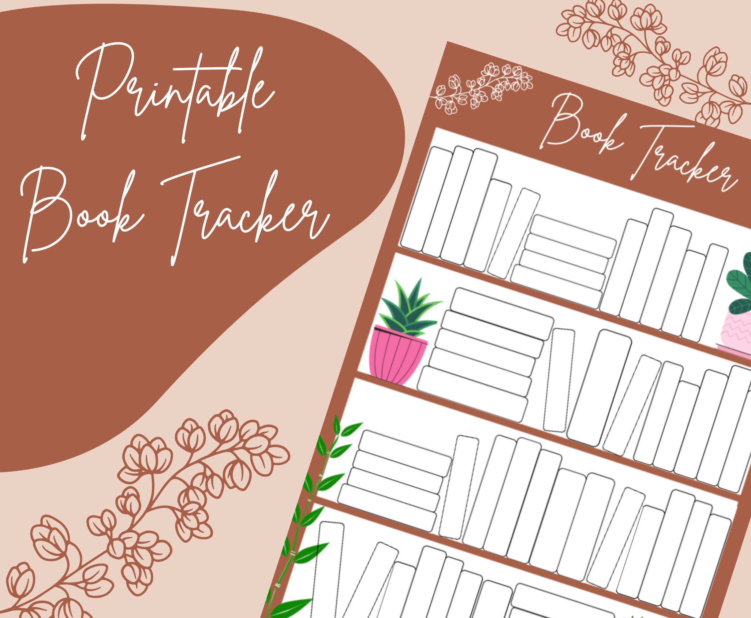 Bookshelf Reading Tracker Printable Bookshelf Books to Read Book ...