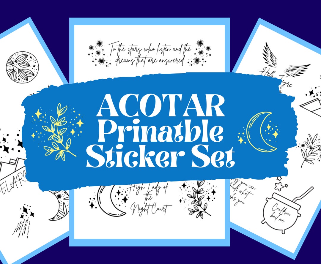 Printable ACOTAR Sticker Bundle / Booklover Sticker Set / Reader ...