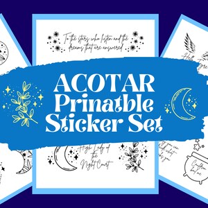 Printable ACOTAR Sticker Bundle / Booklover Sticker Set / Reader ...