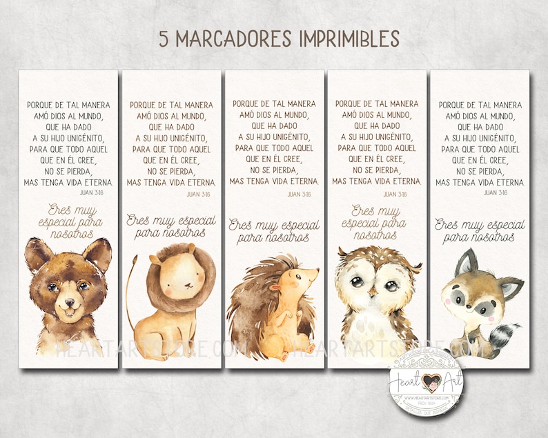 Printable Bookmarks in Spanish- Watercolor- John3:16 Marcadores ...