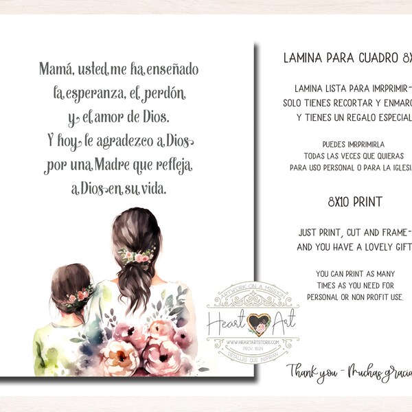 Dia De La Madre printable Bookmarks in Spanish Watercolor Marcadores ...