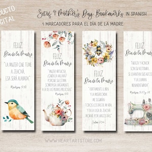 Dia De La Madre -printable Bookmarks in Spanish- Watercolor ...
